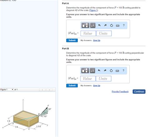 Solved Determine The Magnitude Of The Component Of Force F