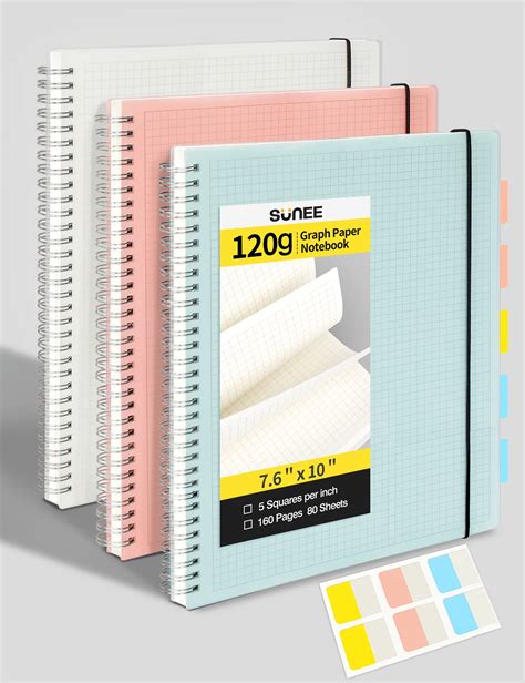 Sunee Graph Paper Notebook 3 Pack B5 Spiral Grid