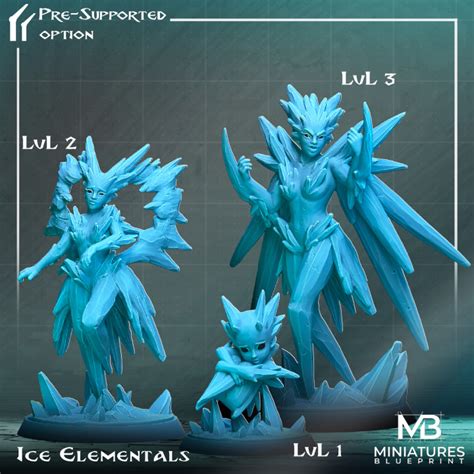 3d Printable Ice Elementals Pack By Miniatures Blueprint