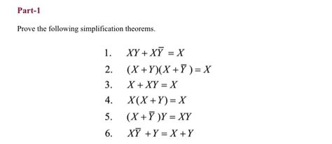 Prove The Following Simplification Theorems 1