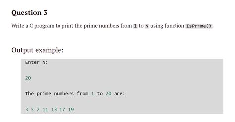 Solved Question 3 Write A C Program To Print The Prime