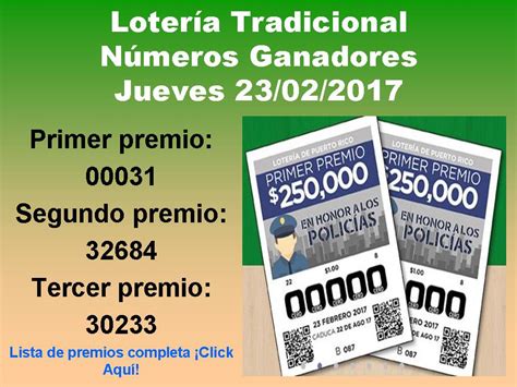 Loteria Tradicional Sorteo 087 Jueves 23 Febrero 2017 ~ Loterias