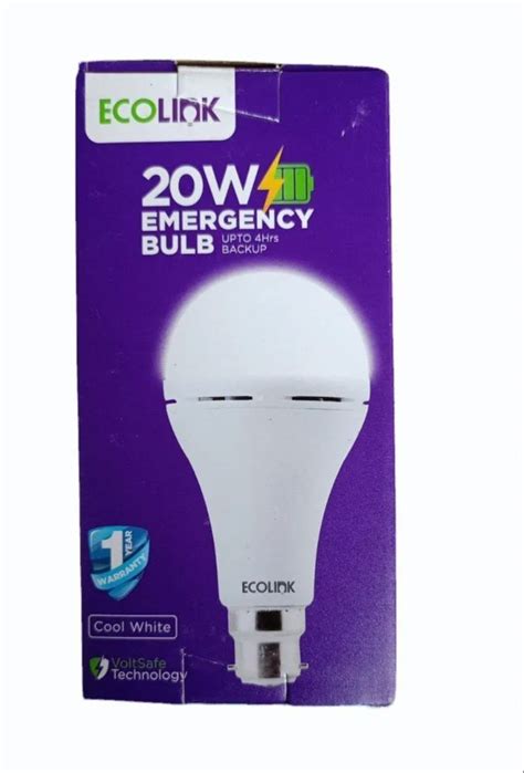 Polycarbonate 20 W Ecolink Rechargeable Led Bulb B22 Cool White At Rs