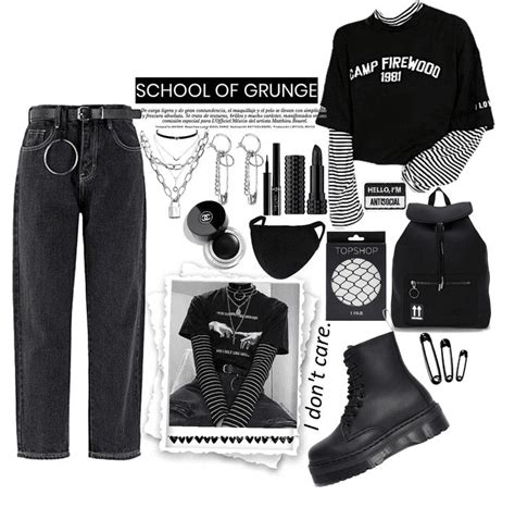 School Of Grunge Outfit Shoplook Grunge Outfits Grunge Fashion