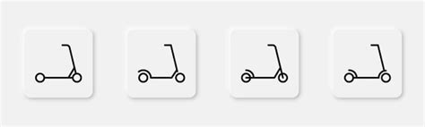 Icône De Ligne De Scooter Set Dicône De Scooter électrique Icône De