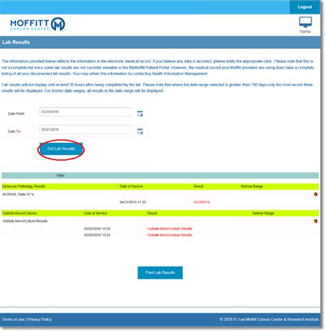 My Clinical Information – MyMoffitt Patient Portal Tutorials