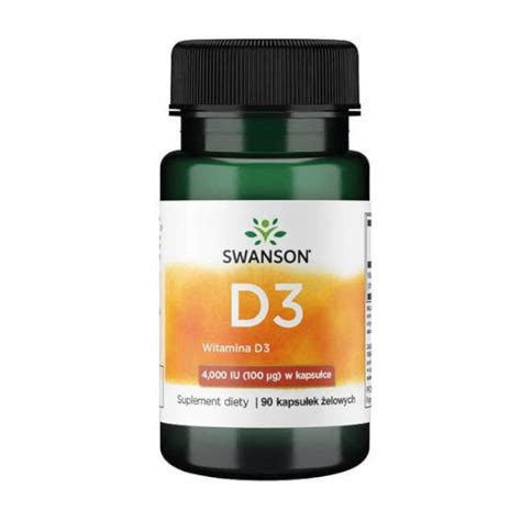 SWANSON WITAMINA D3 4000IU WSPARCIE ZDROWYCH KOŚCI ZĘBÓW ODPORNOŚĆ 90