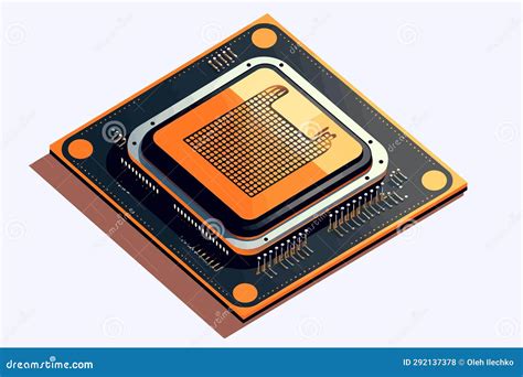 Computer Processor Vector Flat Minimalistic Isolated Vector Style Illustration Stock Vector