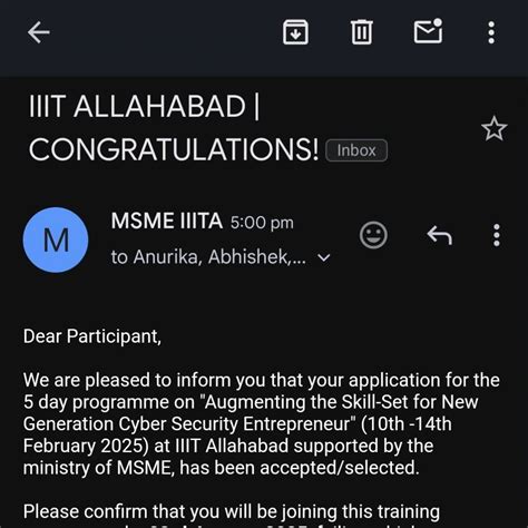 Anshi P On Linkedin Got Into The 5 Day Programme By Indian Institute