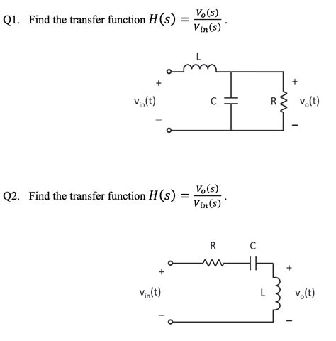 solved q1 find the transfer function h s vo s vin s