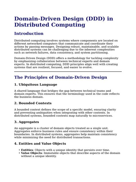Ddd In Distributed Computing Pdf System Information Technology