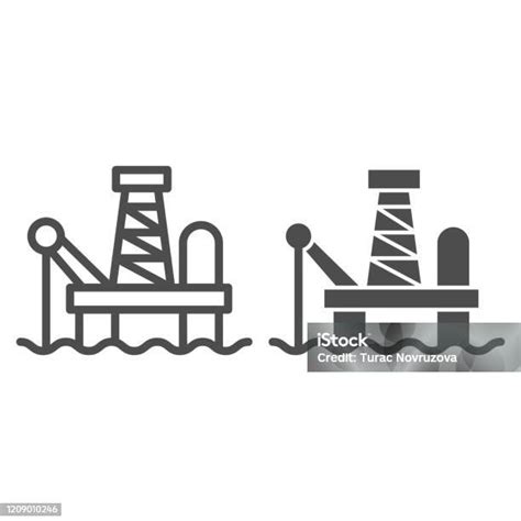 Lini Produksi Bahan Bakar Dan Ikon Padat Menara Minyak Di Laut Proses