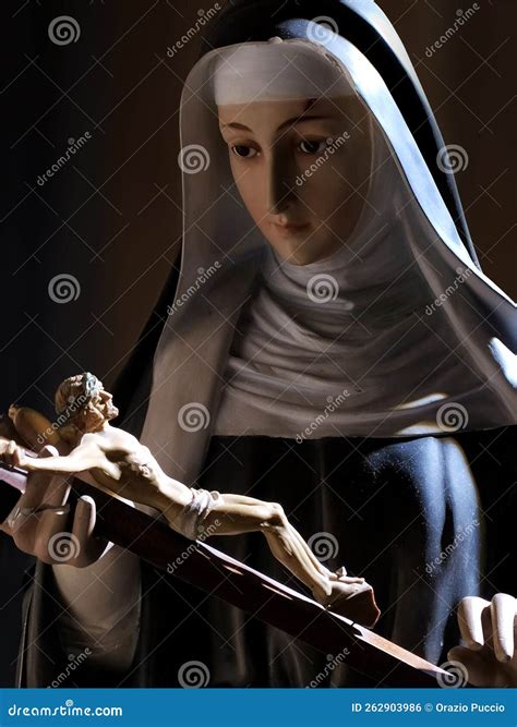 Saint Rita Of Cascia Beautiful Half Length Image Of Santa Rita Of