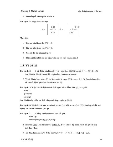 Giáo trình Matlab Chương 1 Matlab cơ bản