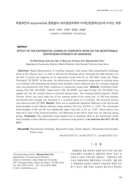 Pdf Effect Of The Exponential Curing Of Composite Resin On The Microtensile Dentin Bond