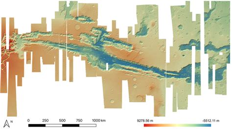 HRSC DTM Mosaic Created Only With The Existing DLR HRSC Level 4 DTMs