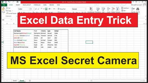 Ms Excel Secret Camera Trick How To Do Fast Data Entry In Ms Excel