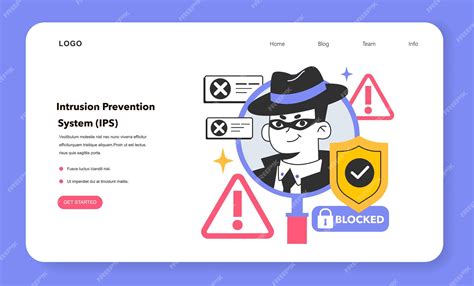 Premium Vector Ips Intrusion Prevention System Web Banner Or Landing Page Network Security