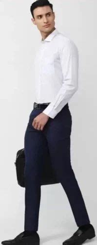Cotton Men Slim Fit Blue Blend Trousers At ₹ 245piece In Bhilwara Id