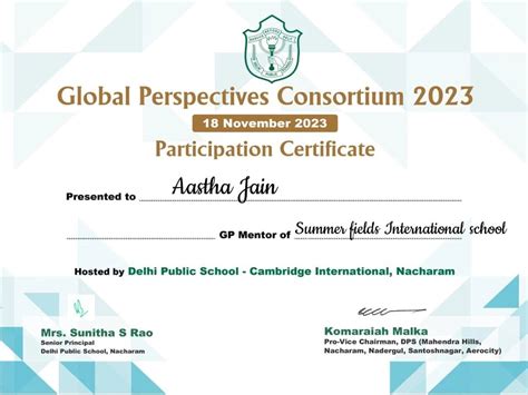 Aastha Jain On Linkedin Globalperspectives Dpsnacharam Learningjourney