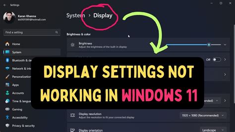 How To Fix Display Settings Not Working In Windows 11 Youtube