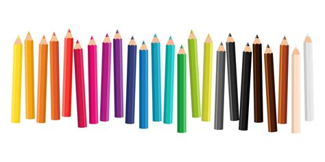 Premium Vector Short Colored Pencils In Rainbow Colors Set Nursery