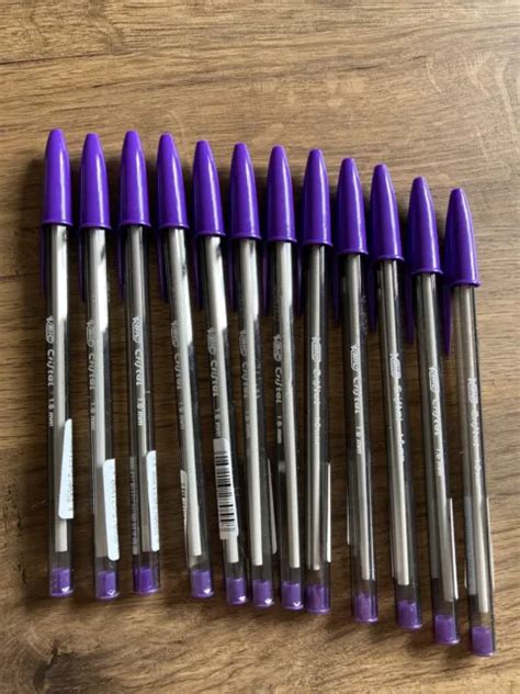 Bic Cristal 16mm Bold Purple Ballpoint Pens Pkt 12 Bic Fun Range