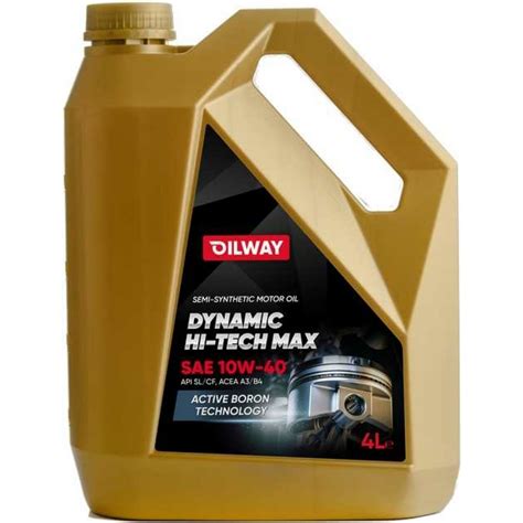 Моторное полусинтетическое масло Oilway Dynamic Hi Tech Max 10w 40 Api Sl Cf 4 л 4670030170323