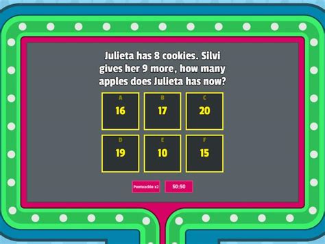 Problem Solving First Grade Gameshow Quiz