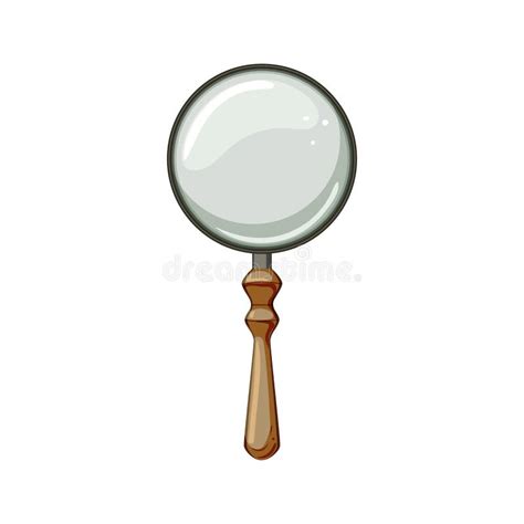 Optical Magnifying Glass Cartoon Vector Illustration Stock Illustration