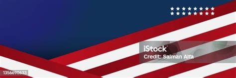 아메리칸 블루 와 빨간색 배너 배경 템플릿 국기 독립과 자유 벡터와 미국 국가 배너 미국 시골 날 축하 미국 국기를 흔드는 애국적인 배경 미국 국기에 대한 스톡 벡터 아트