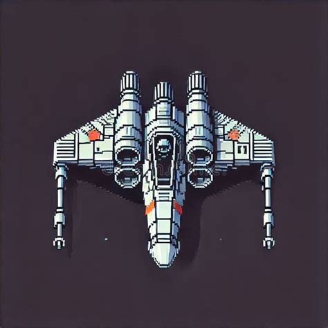 Pixel Sci Fi Starfighter Stock Illustration Illustration Of Advanced