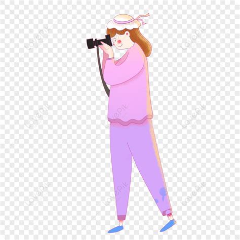 사진을 찍는 소녀 Png 일러스트 무료 다운로드 Lovepik