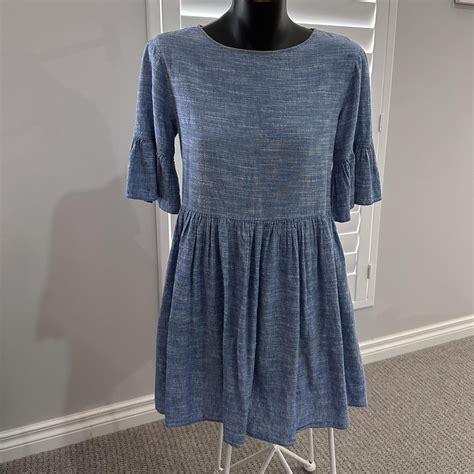 Gorman Cottonlinen Blend Boho Dress In Blue Depop