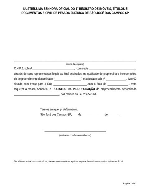 Requerimento De Incorporação Pdf