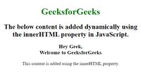 JavaScript InnerHTML GeeksforGeeks