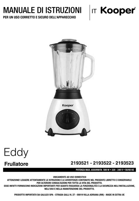 Kooper Eddy 2193521 User Instructions Pdf Download Manualslib