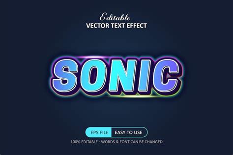 Premium Vector Sonic Text Style Neon Light