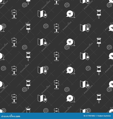 Set Infographic Of City Map Navigation Push Pin Road Traffic Sign And Folded With Location
