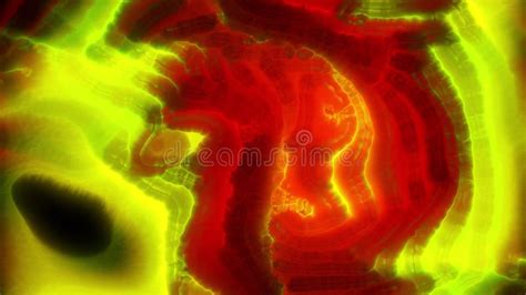 Abstract Animation Of Moving Warm Energy Plasmas Motion Curved Flows Of Thermal Plasmas Stock