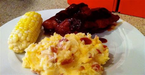 Secrets Of A First Time Chef Bbq Ribs Cheddar Mashed Potatoes Corn On The Cob