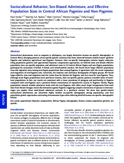 Pdf Sociocultural Behavior Sex Biased Admixture And Effective