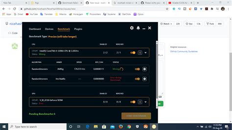 NiceHash GPU Error Status And Not Working Error During Benchmark Issue Nicehash