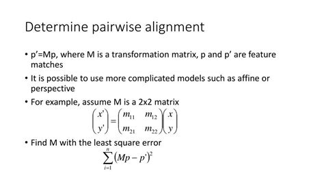 Ppt A Dvanced C Omputer V Ision Feature Based Alignment Powerpoint Presentation Id2631135