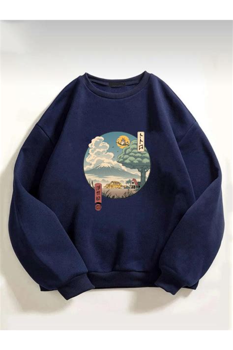 Afrogİyİm Unisex Totoro Anime Baskılı Oversize Sweatshirt Fiyatı