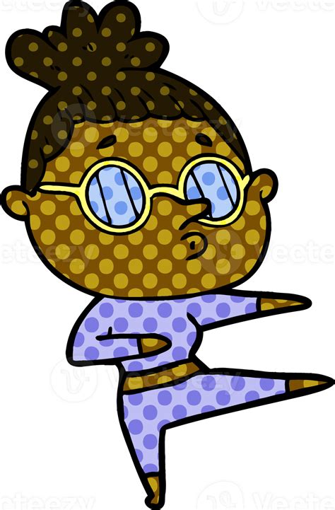 Cartoon Woman Wearing Glasses 44985851 Png