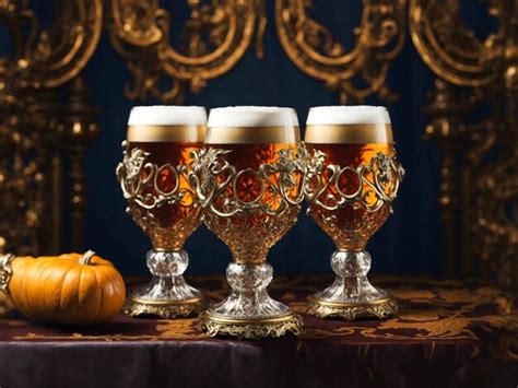 Premium Ai Image Three Glasses Of Beer On A Gold Table