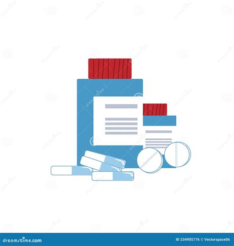 Flat Cartoon Medication Drugs And Pillshealth Care Vector Illustration