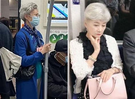 被上海地铁奶奶圈粉了，白发不染、体态端庄、打扮洋气，真时髦女人年纪头发