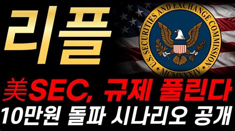 리플 전망 미국 Sec 규제 풀린다 목표가 10만원 돌파 시나리오 공개 Youtube